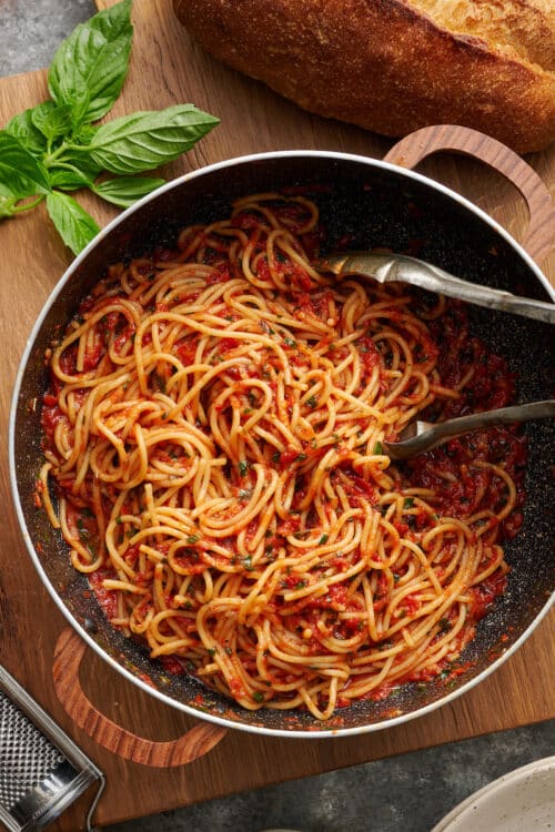 Spaghetti with Fra Diavolo Sauce - Baker by Nature