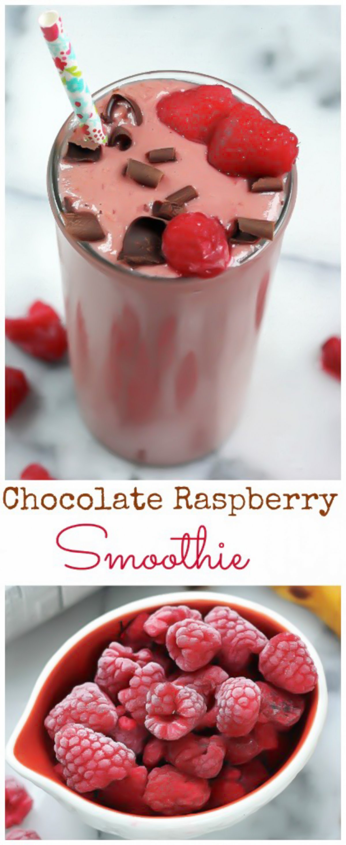4 Ingredient Chocolate Raspberry Smoothie (Skinny, Vegan, Gluten Free ...