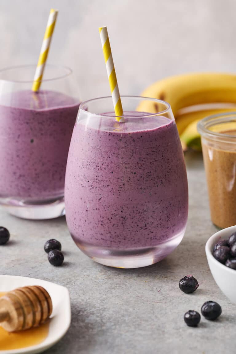 Easy Banana Blueberry Power Smoothie - Baker by Nature