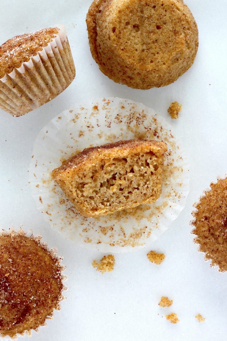 Healthy Cinnamon Sugar Mini Muffins - Baker by Nature