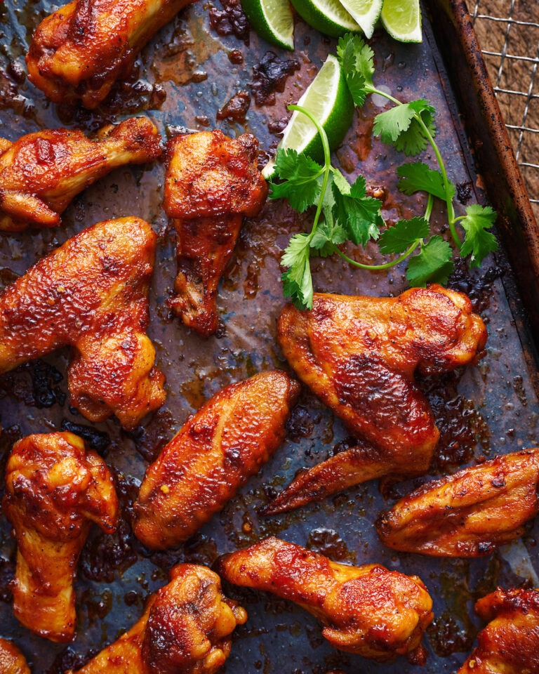 Sweet and Spicy Sriracha Baked Chicken Wings - Baker by Nature