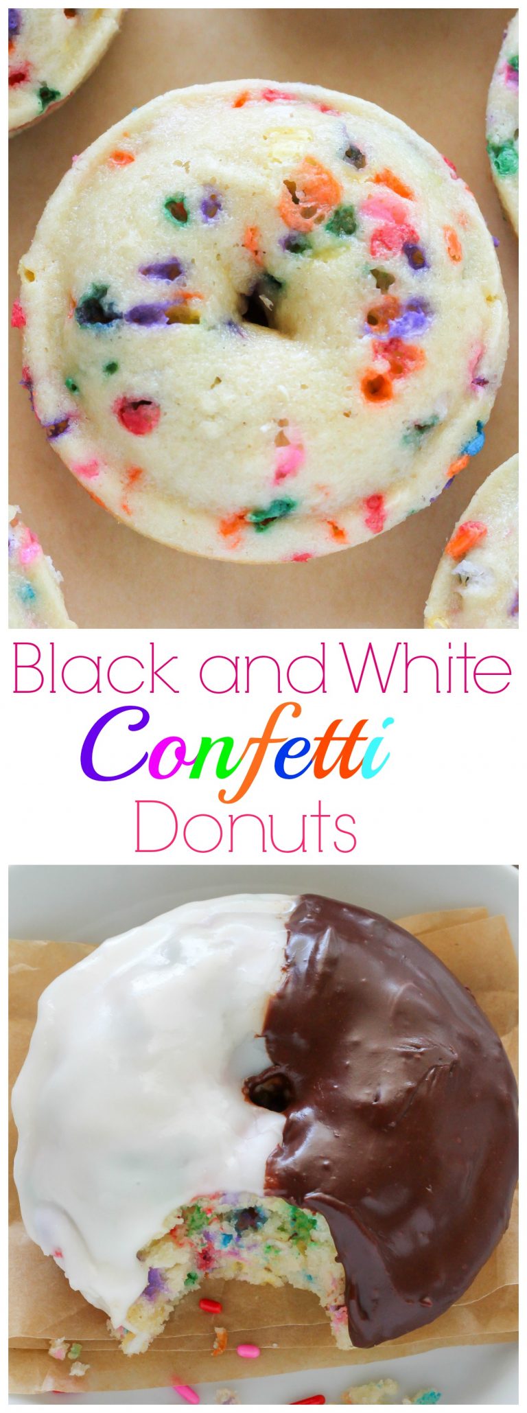 Black and White Confetti Donuts - Baker by Nature