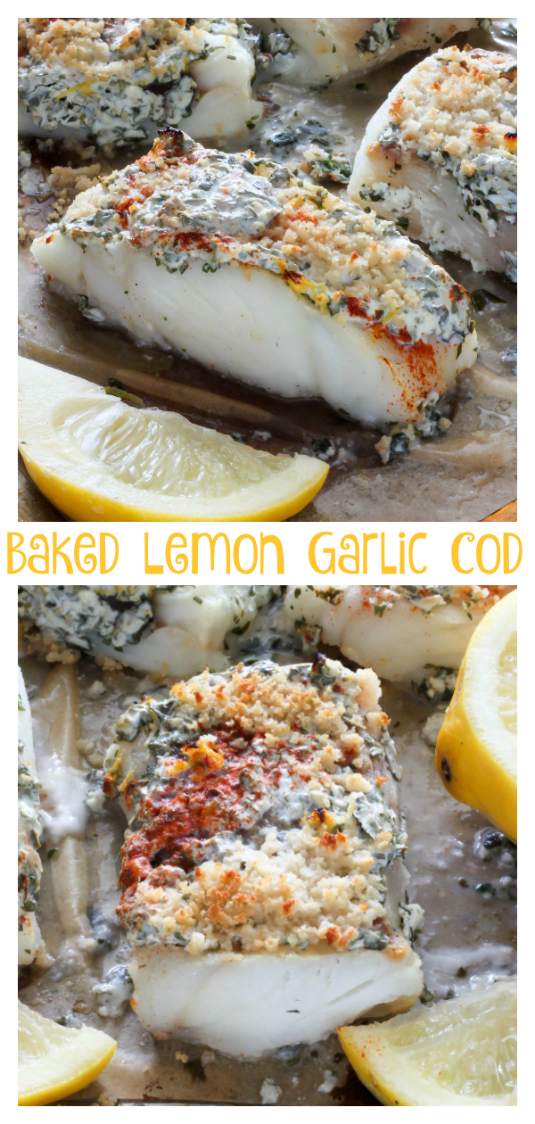 20 Minute Lemon, Garlic, and Herb Baked Cod - Baker by Nature