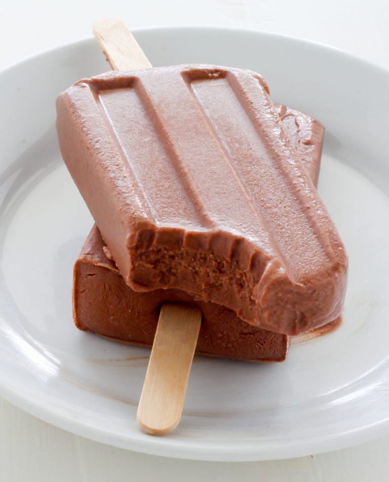 Healthy Greek Yogurt Chocolate Fudge Pops - Baker by Nature