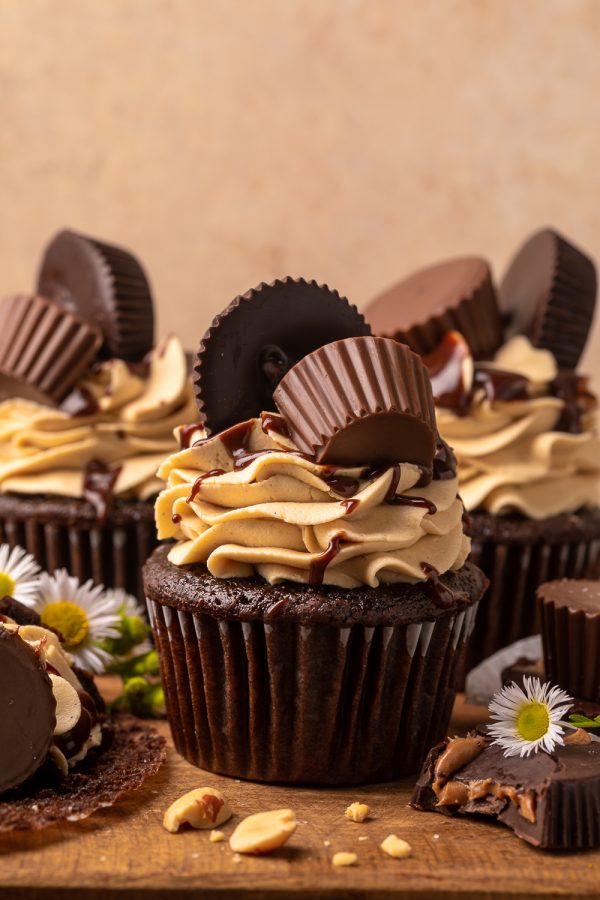 Ultimate Chocolate Peanut Butter Cupcakes - Baker by Nature