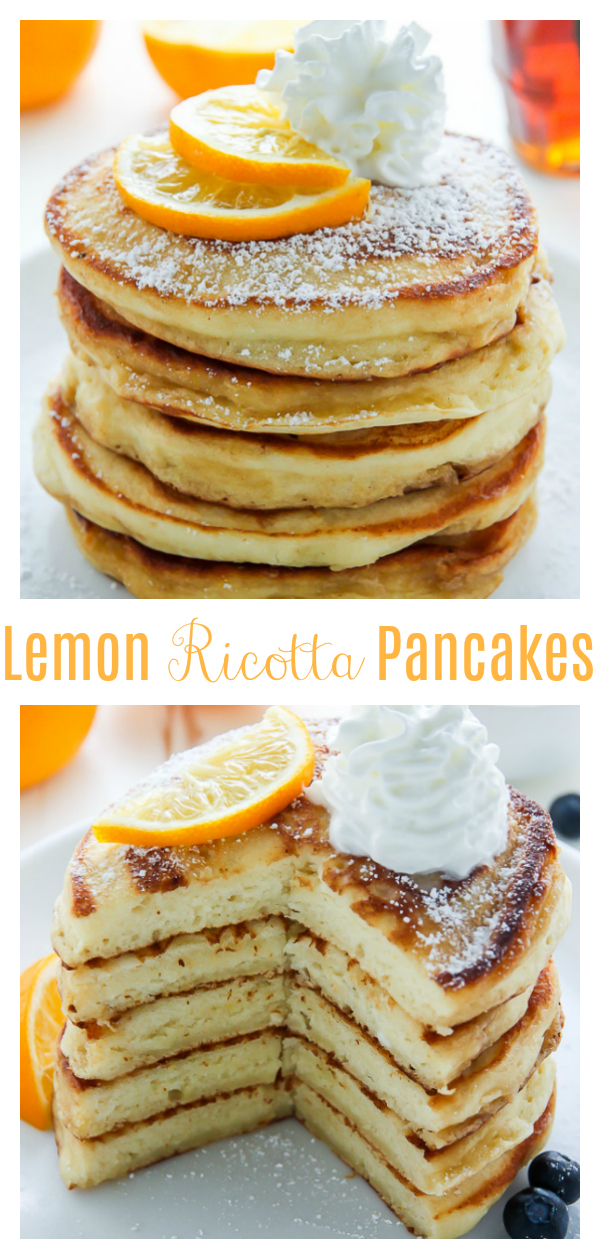 Lemon Ricotta Pancakes - Baker by Nature