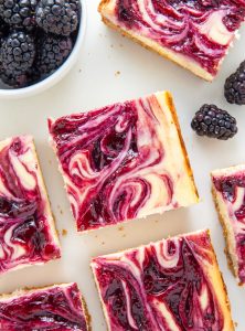 Blackberry Cheesecake Bars - Baker by Nature