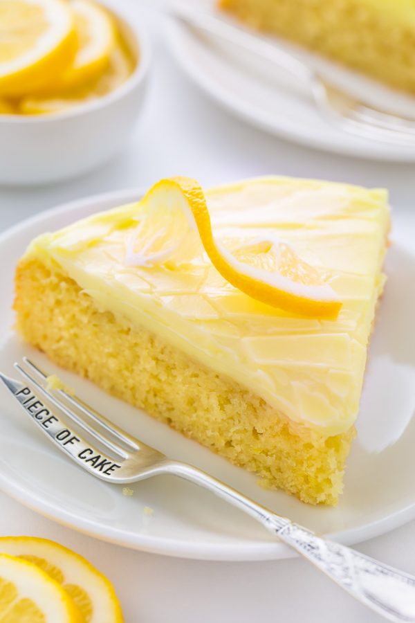 Lemon Cake with Lemon Cream Cheese Frosting - Baker by Nature