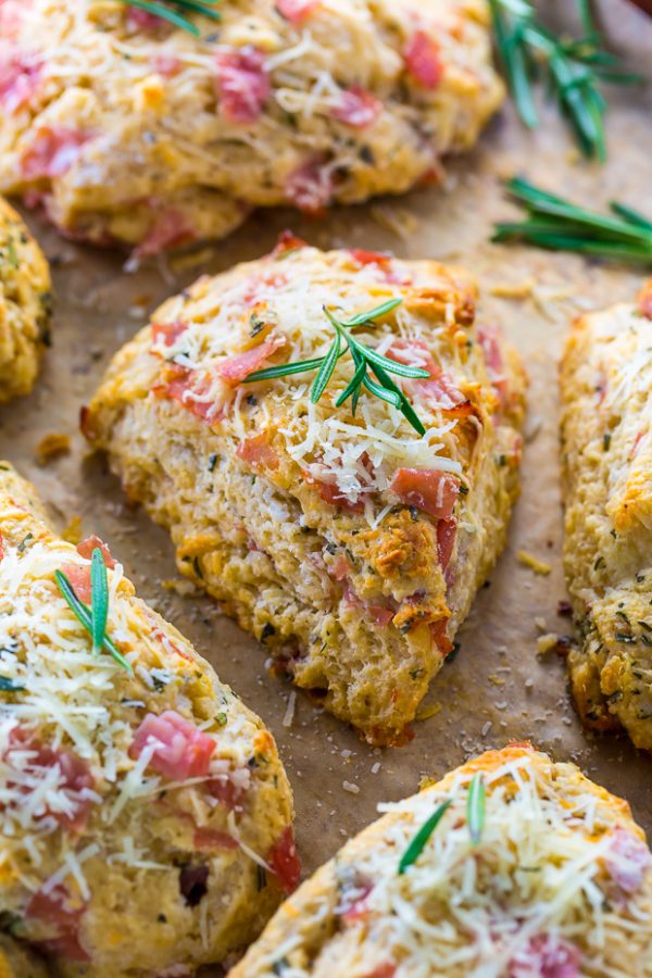 Rosemary, Parmesan, and Ham Scones - Baker by Nature