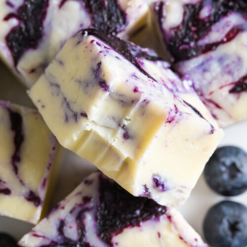 Blueberry Pie Fudge - Baker by Nature