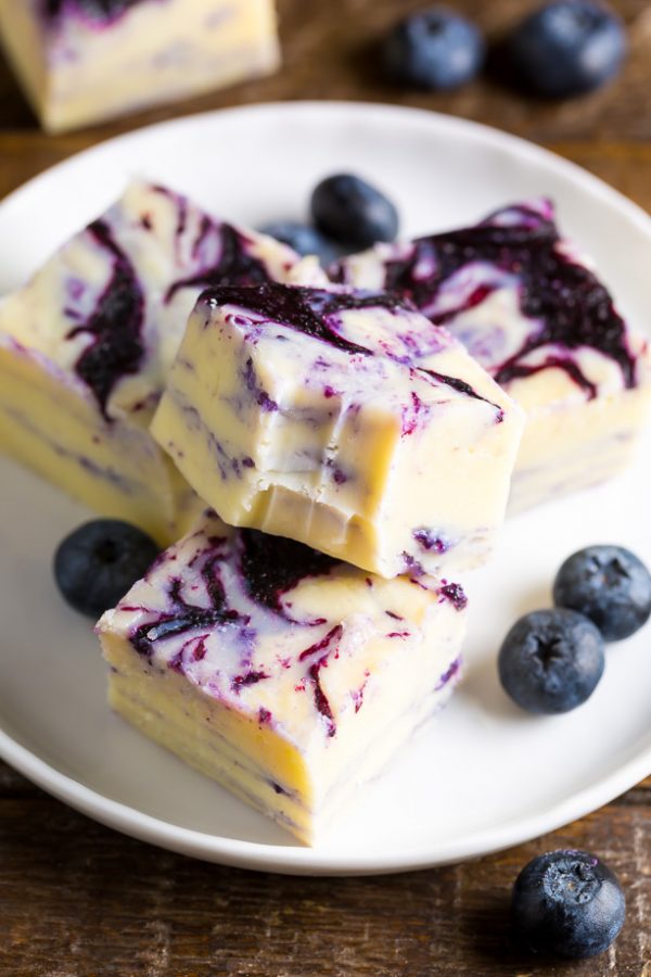 Blueberry Pie Fudge - Baker by Nature