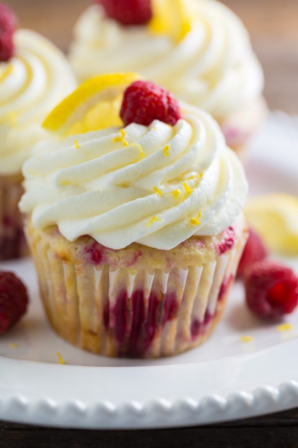 Lemon Raspberry Cupcakes - Baker by Nature