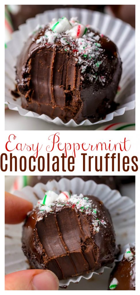 5-Ingredient Peppermint Chocolate Truffles - Baker by Nature
