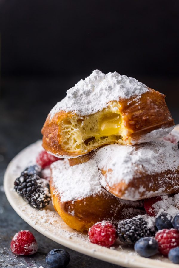 Lemon Beignets with Fresh Berries - Baker by Nature