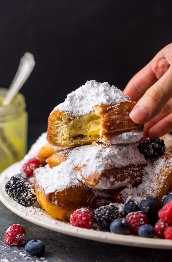Lemon Beignets with Fresh Berries - Baker by Nature