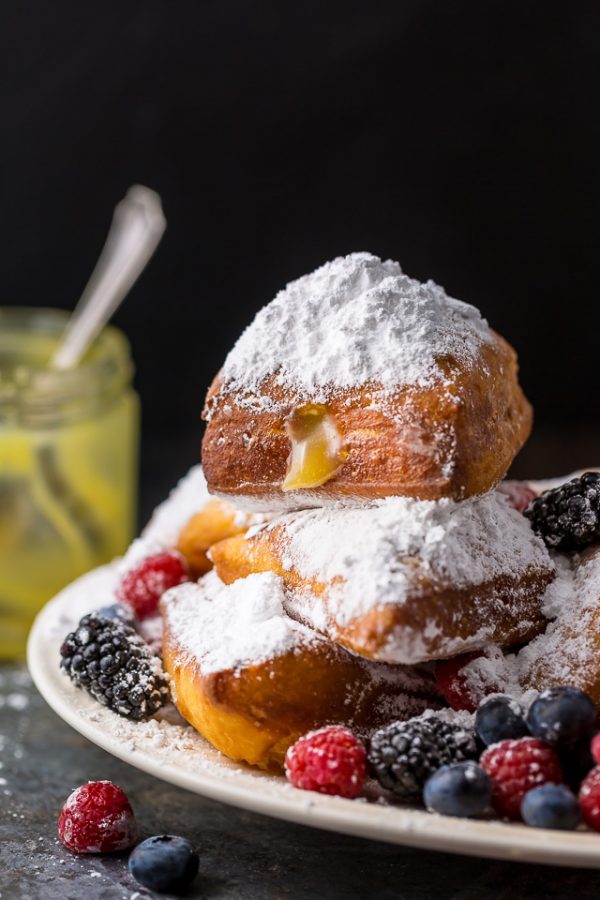 Lemon Beignets with Fresh Berries - Baker by Nature