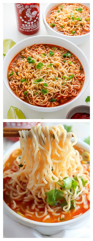 20-Minute Spicy Sriracha Ramen Noodle Soup - Baker by Nature 20-Minute Spicy Sriracha Ramen Noodle Soup - Baker by Nature
