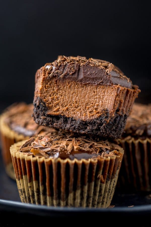 Mini Chocolate Cheesecakes - Baker by Nature