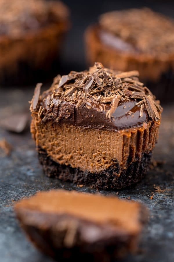 Mini Chocolate Cheesecakes - Baker by Nature