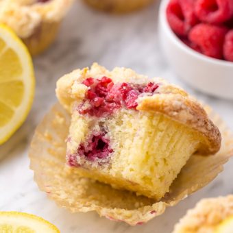 Lemon Raspberry Crumb Muffins - Baker by Nature