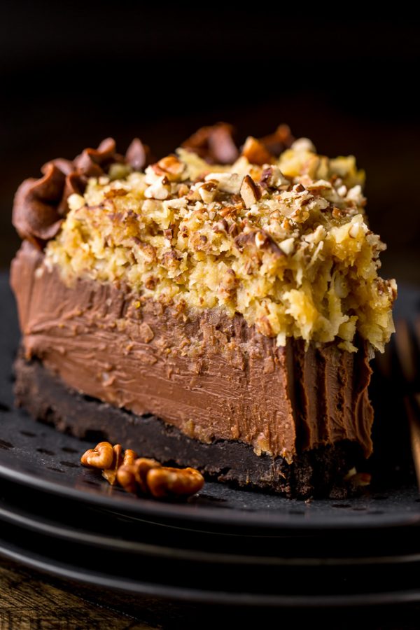 No-Bake German Chocolate Cheesecake - Baker by Nature