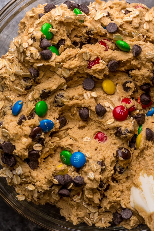 Chewy Monster Cookies (Peanut Butter) - Baker by Nature