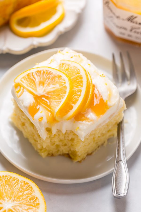 Lemon Cake with Lemon Cream Cheese Frosting - Baker by Nature