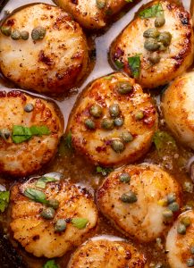 Pan Seared Scallops with Lemon Caper Sauce - Baker by Nature