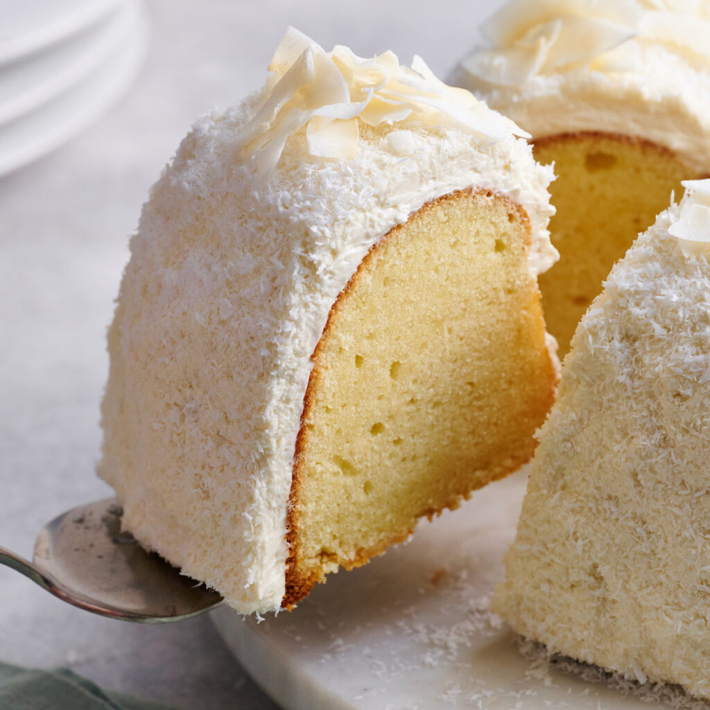 White Chocolate Coconut Pound Cake - Baker by Nature