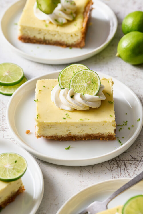 Key Lime Cheesecake Bars - Baker by Nature