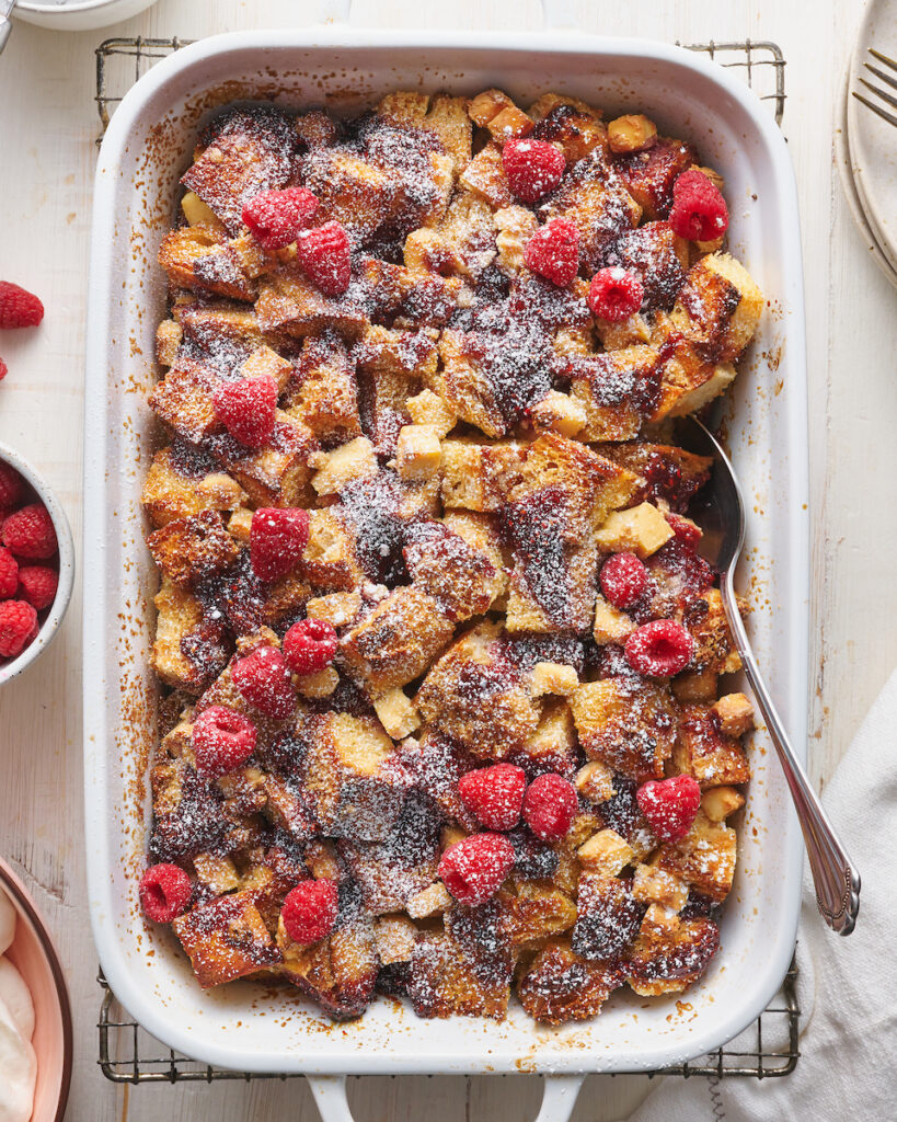 Overnight Raspberry French Toast Casserole - Baker by Nature
