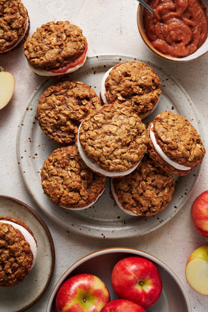 Cinnamon Apple Oatmeal Cream Pies - Baker by Nature