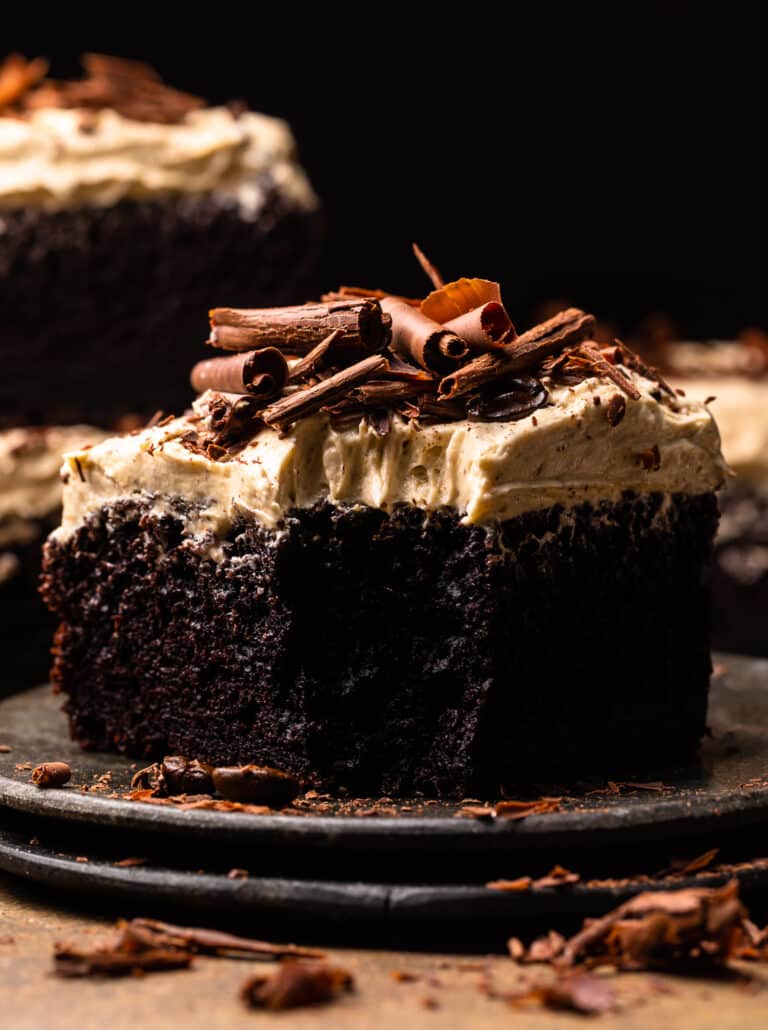 Chocolate Cake with Mocha Buttercream Frosting - Baker by Nature