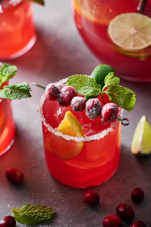 Cranberry Ginger Margaritas - Baker by Nature