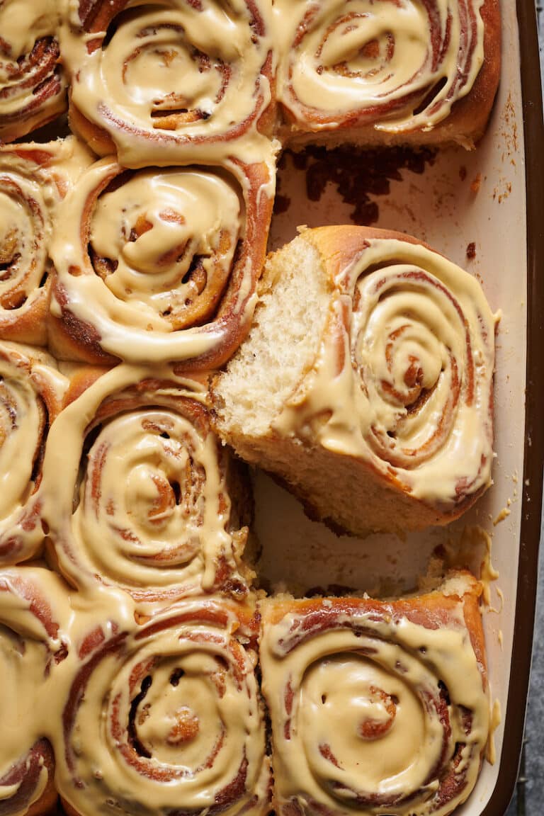 Christmas Morning Gingerbread Cinnamon Rolls - Baker by Nature