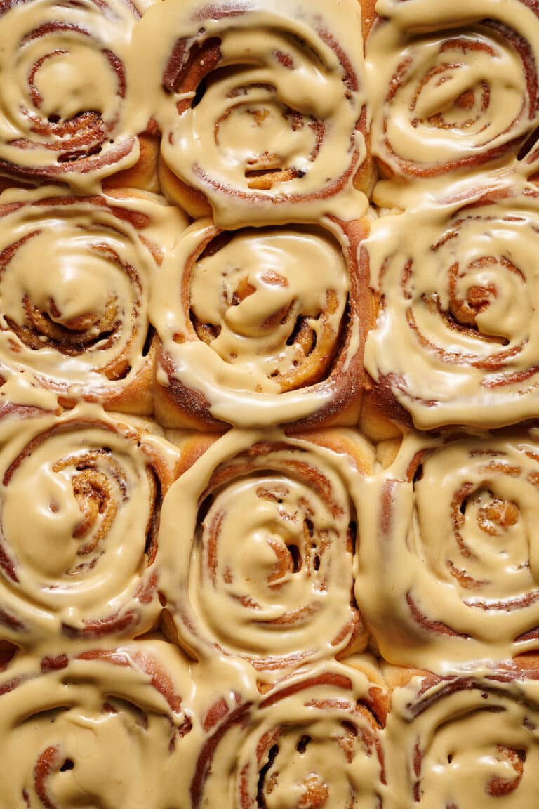 Christmas Morning Gingerbread Cinnamon Rolls - Baker by Nature