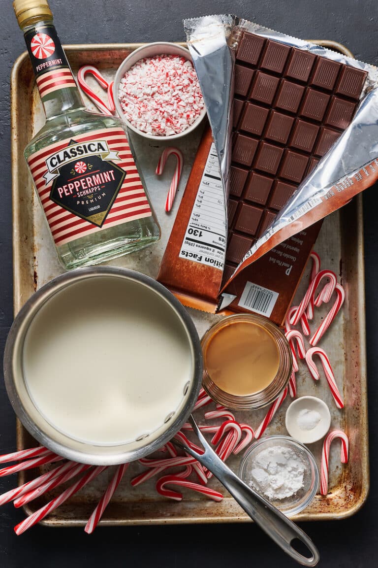 Boozy Peppermint Hot Chocolate - Baker by Nature