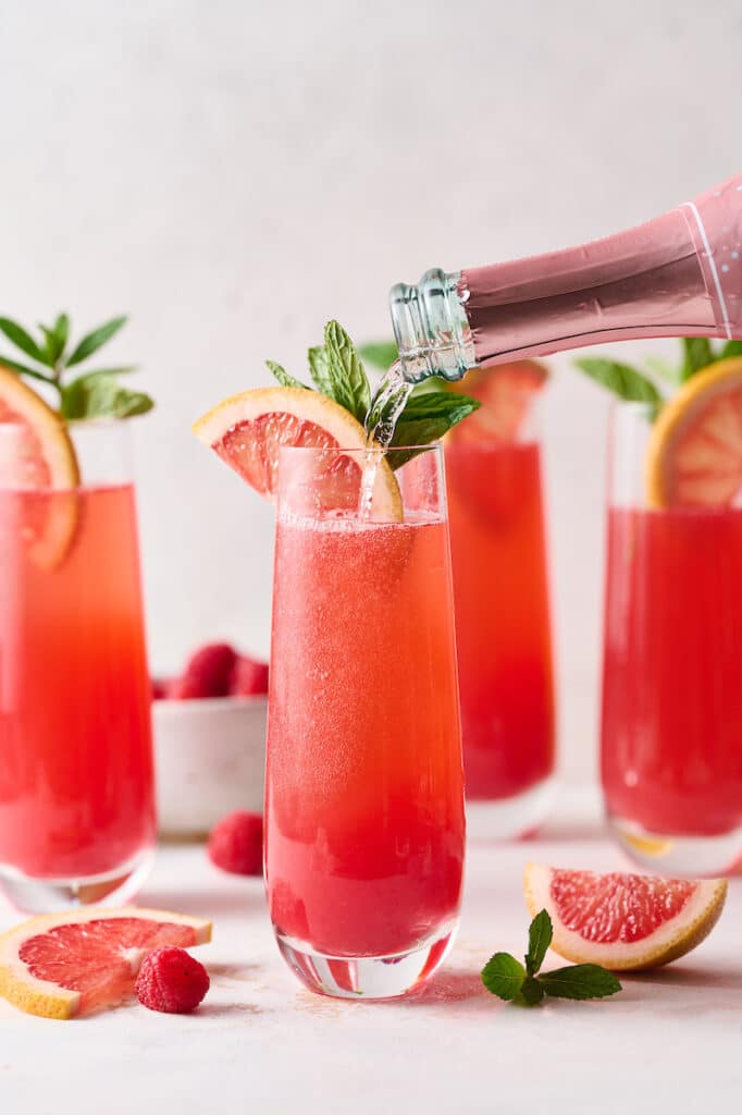 Raspberry Grapefruit Mimosas - Baker by Nature