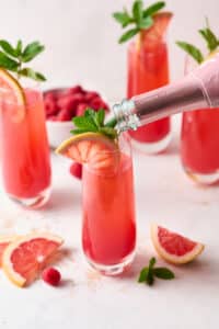 Raspberry Grapefruit Mimosas - Baker by Nature