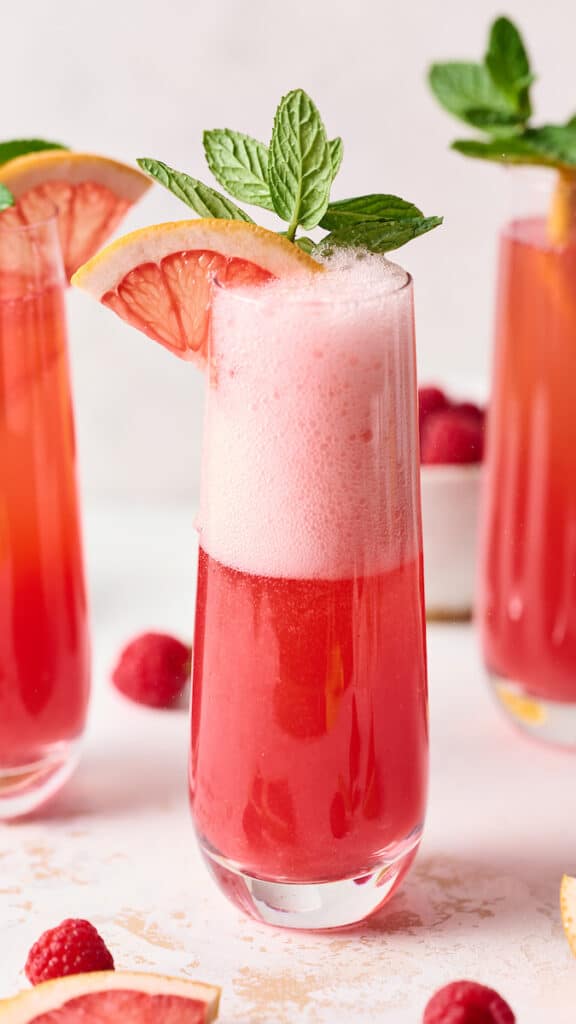 Raspberry Grapefruit Mimosas - Baker by Nature