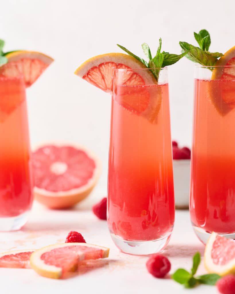 Raspberry Grapefruit Mimosas - Baker by Nature
