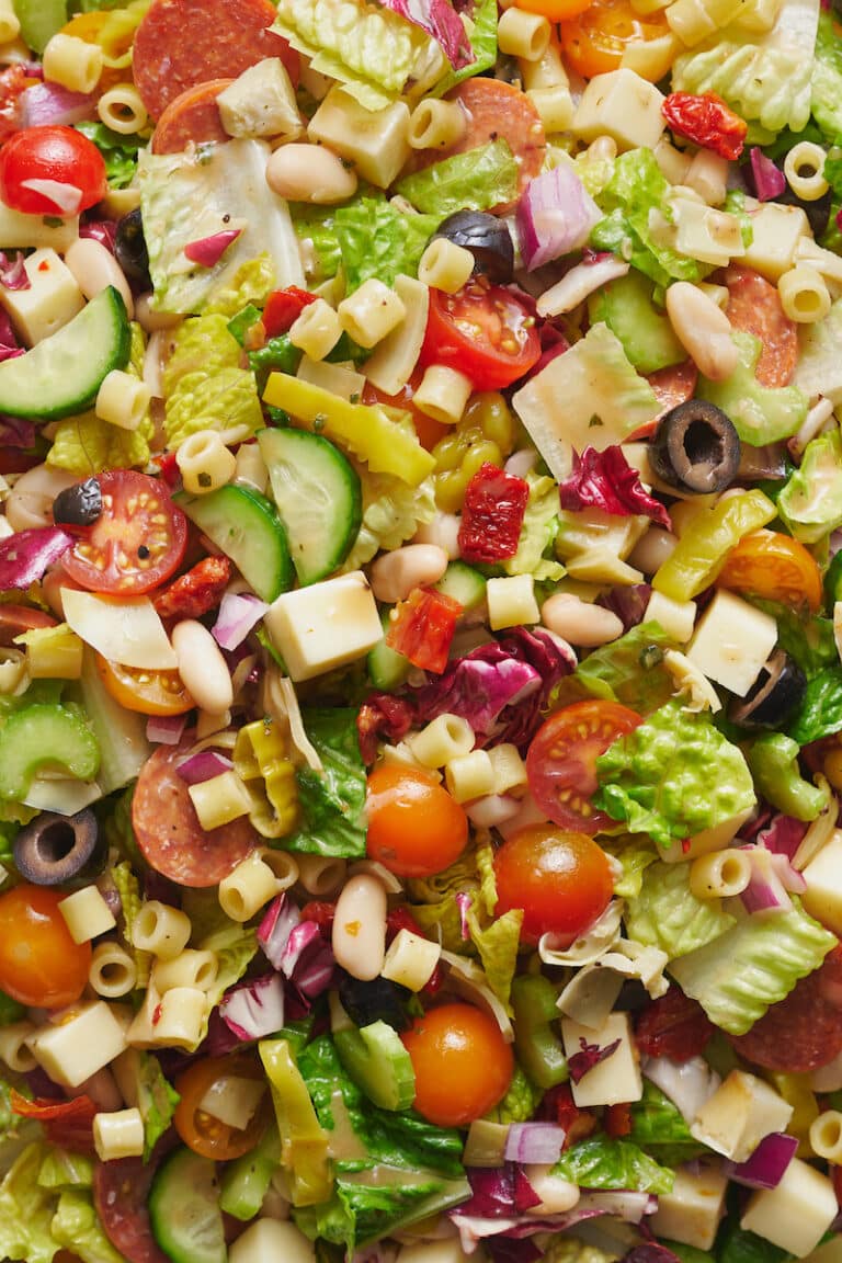 Big Italian Chopped Salad (With Italian Dressing) - Baker by Nature