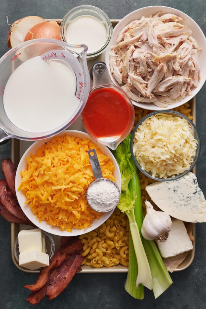 Buffalo Chicken Macaroni and Cheese - Baker by Nature