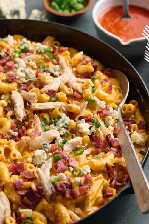 Buffalo Chicken Macaroni and Cheese - Baker by Nature