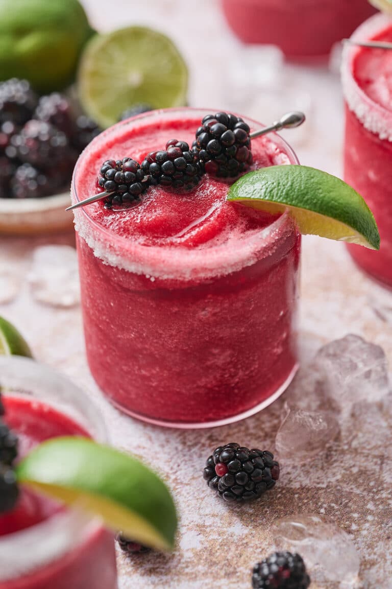 Frozen Blackberry Margaritas - Baker by Nature