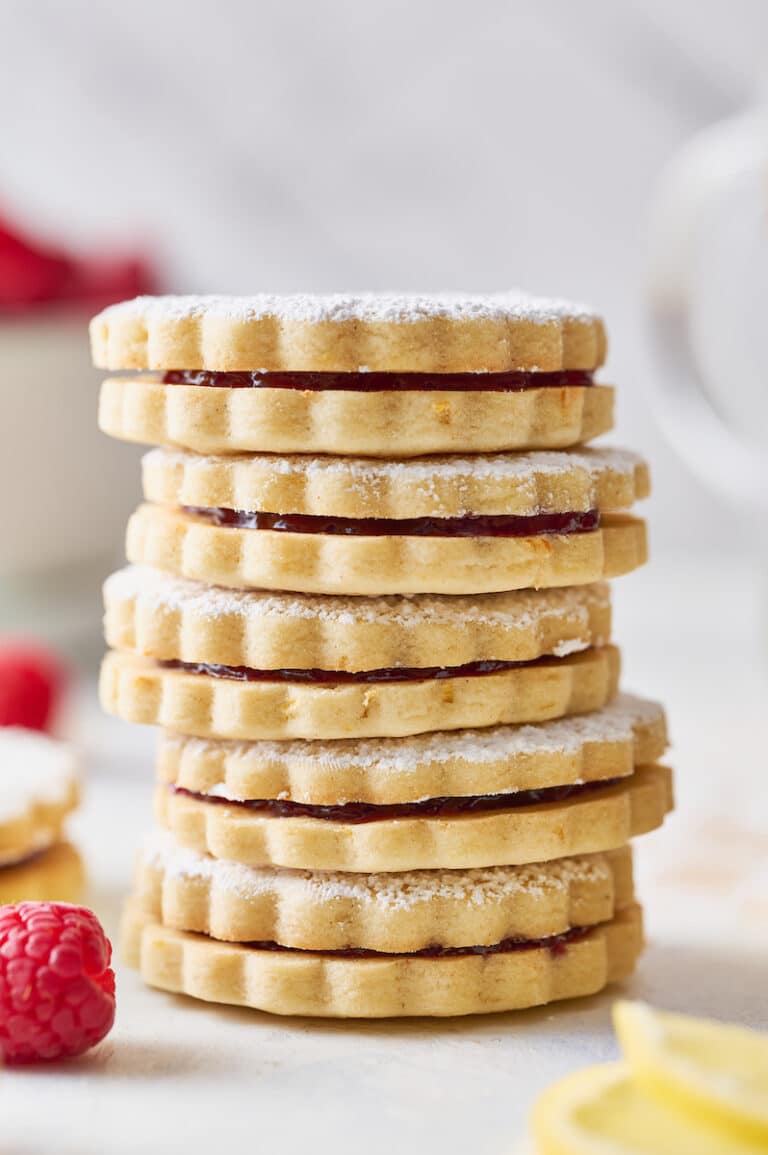 Lemon Raspberry Sandwich Cookies - Baker by Nature