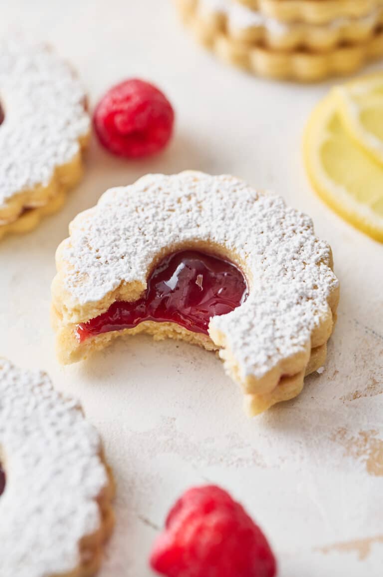 Lemon Raspberry Sandwich Cookies - Baker by Nature