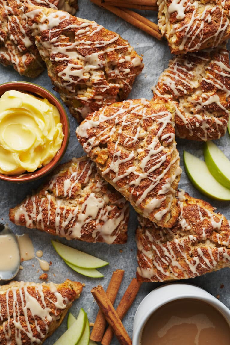 Apple Scones with Maple Glaze - Baker by Nature