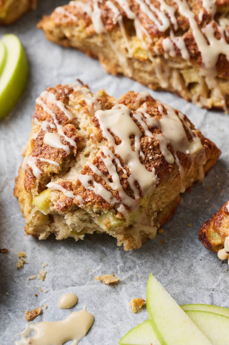 Apple Scones with Maple Glaze - Baker by Nature
