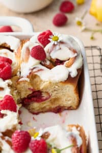 Lemon Raspberry Cinnamon Rolls - Baker by Nature